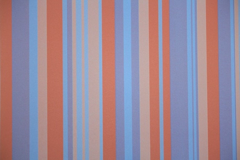 Retro Wallpaper by the Yard 70s Vintage Wallpaper - 1970s Blue and ...