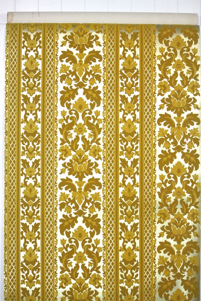 Retro Flock Wallpaper by the Yard 70s Vintage Flock Wallpaper | Etsy