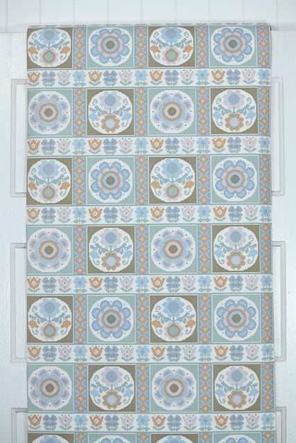 Retro Wallpaper by the Yard 70s Vintage Wallpaper 1970s Blue - Etsy