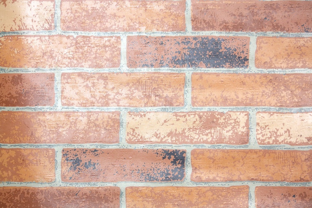 70s Vintage Wallpaper by the Yard – Brick Wall - Etsy
