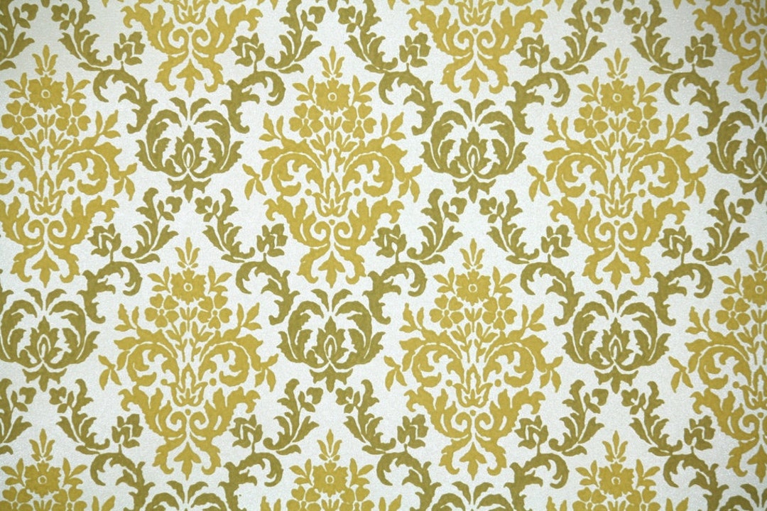Retro Flock Wallpaper by the Yard 70s Vintage Flock Wallpaper 1970s ...