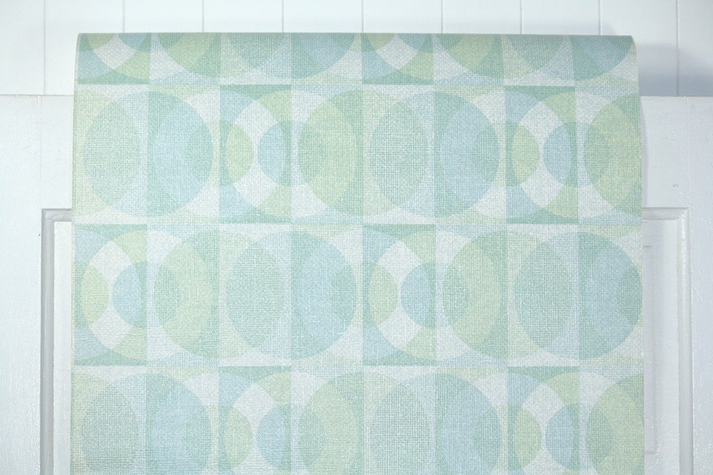 Retro Wallpaper by the Yard 70s Vintage Wallpaper 1970s Blue - Etsy
