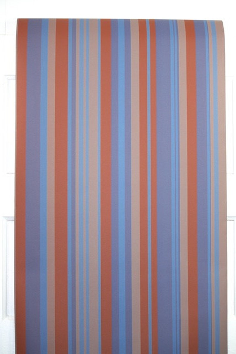 Retro Wallpaper by the Yard 70s Vintage Wallpaper 1970s Blue - Etsy