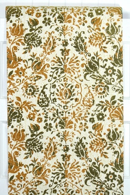 Retro Flock Wallpaper by the Yard 70s Vintage Flock Wallpaper - Etsy