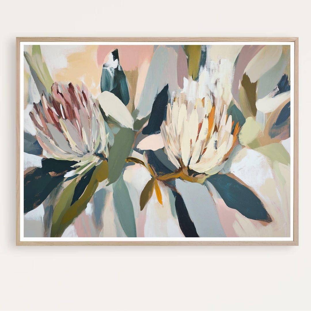 Abstract Flower Print, Australian Native Flowers, Banksia Painting ...