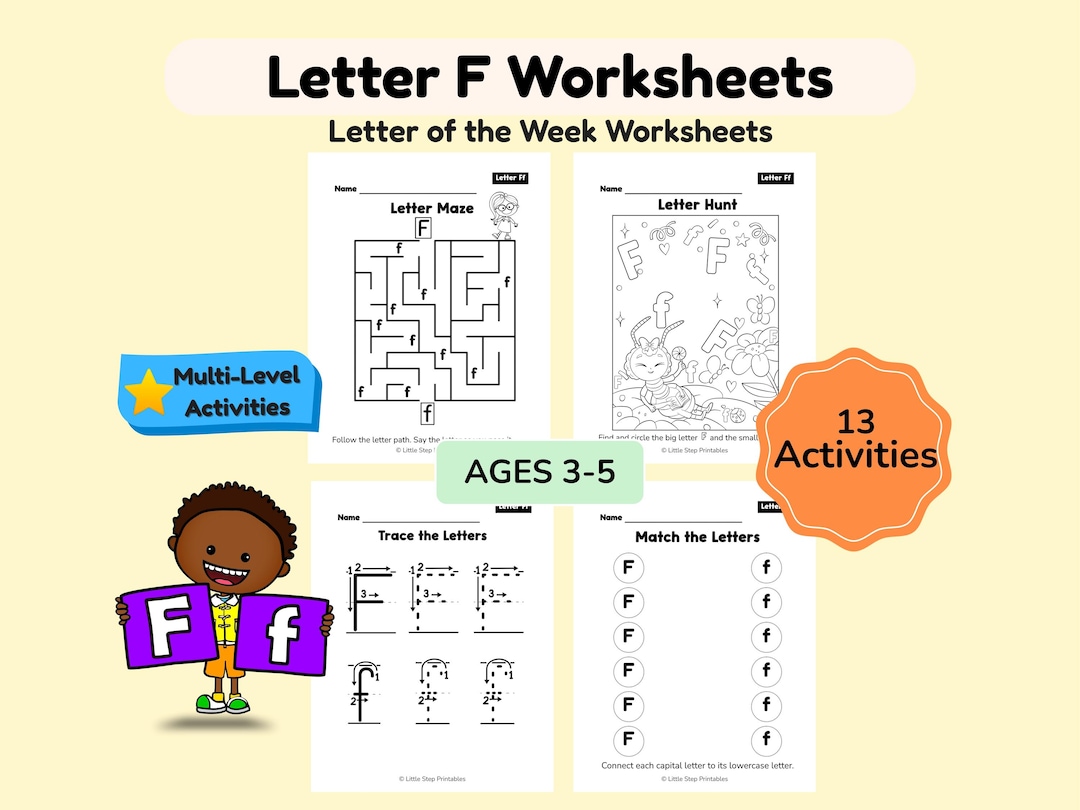 Letter of the Week F Worksheets for Preschool Curriculum | Alphabet ...