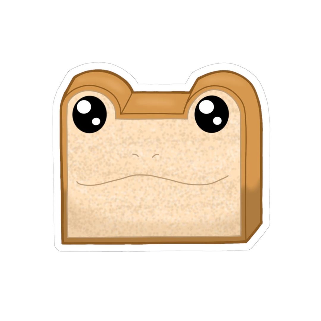 Frog Toast Kiss-cut Sticker Cute Kawaii Bread Frog Laptop Decal - Etsy