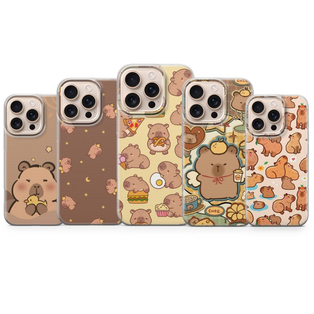 Cute Capybara Phone Case Cozy Aesthetic Animal Cover for iPhone 17 Pro ...