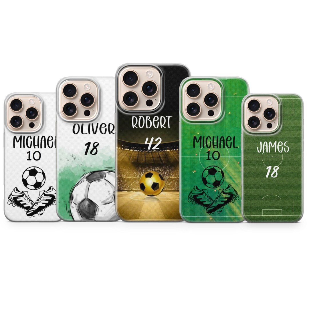 Personalized Football Phone Case Custom Soccer Cover for iPhone 17 Pro ...