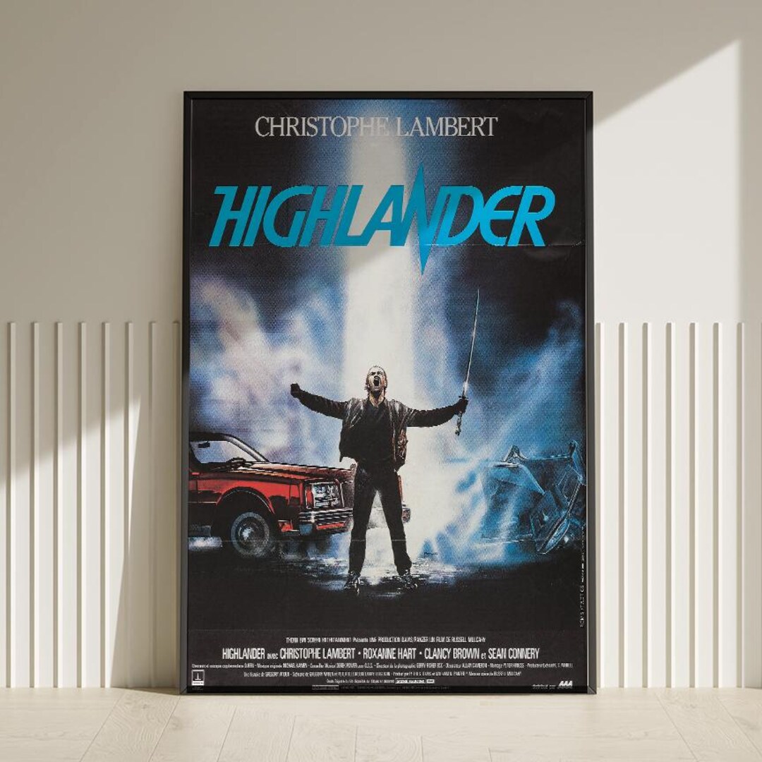 Highlander 1986 Movie Poster, Home Room Decor, Wall Art, Christmas Gift ...