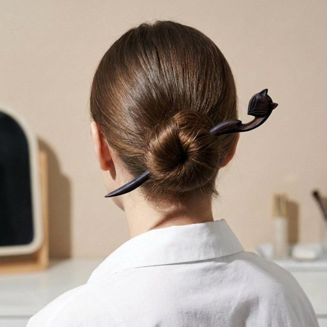 Ebony Fox Hairpin, Ebony Wood Hair Accessory,women's Hair Accessory ...