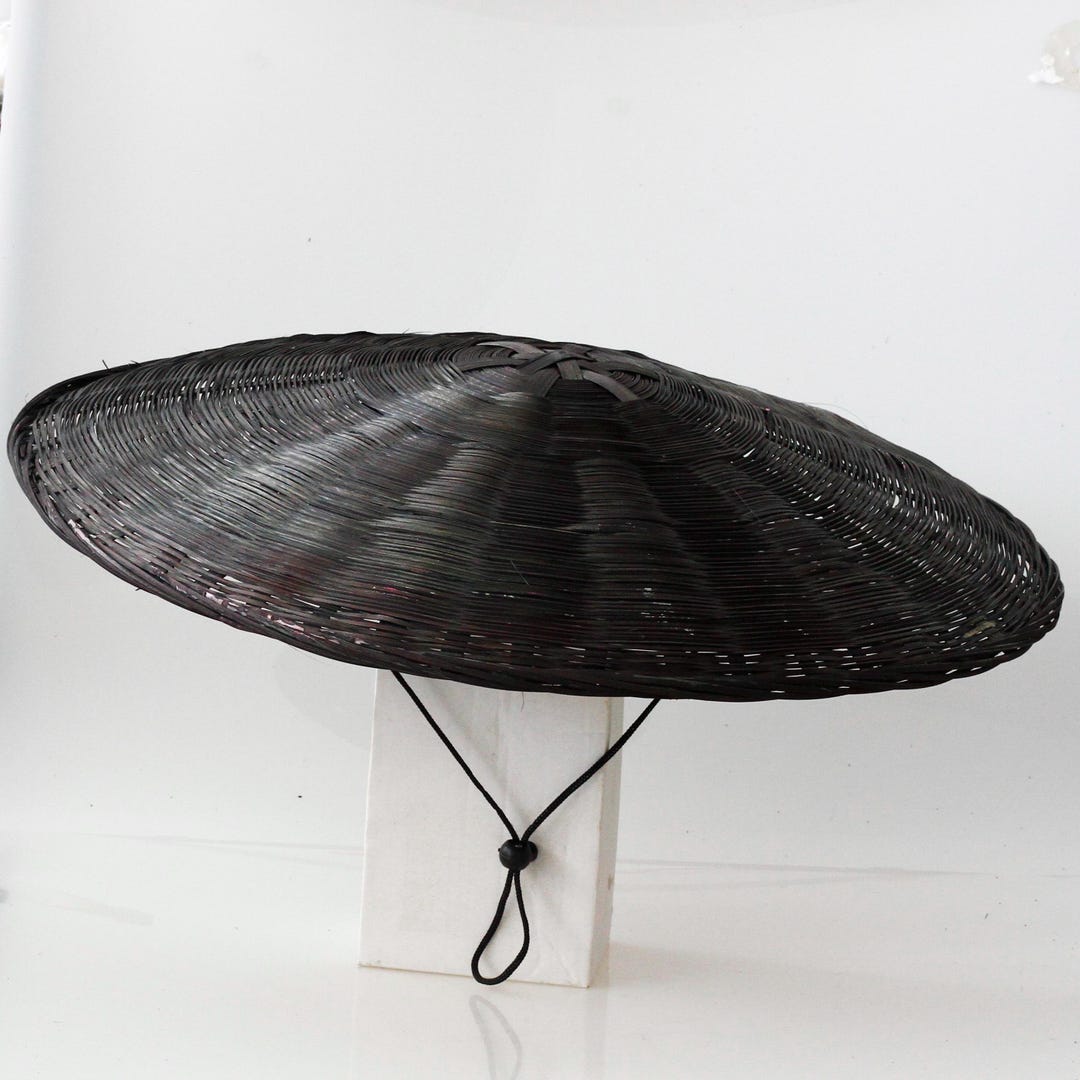 Black Bamboo Samurai Hat: Handwoven Asian Cosplay Costume - Etsy