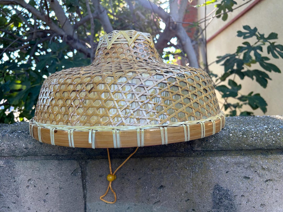 Bamboo Woven Straw Asian Sun Hat Traditional Chinese Farmer's Cap - Etsy