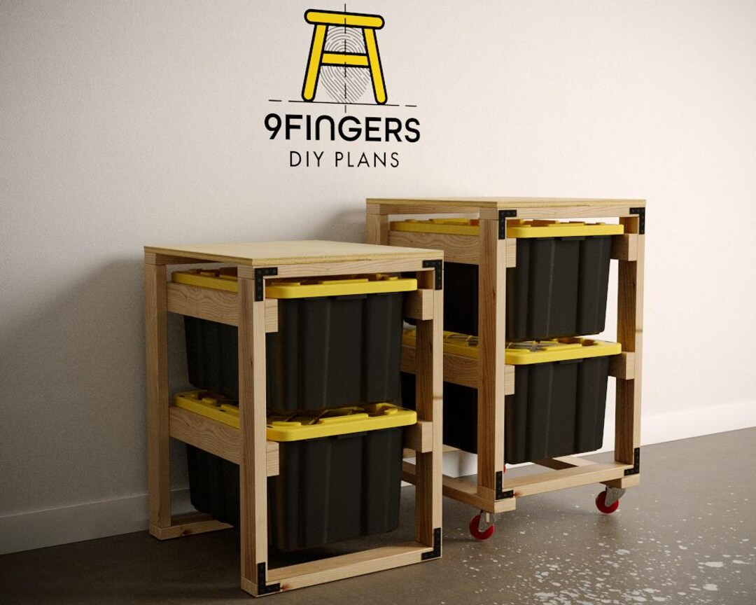 DIY 2x4 Storage Rack Plans for 27 Gallon Totes | Garage Organizer (PDF ...