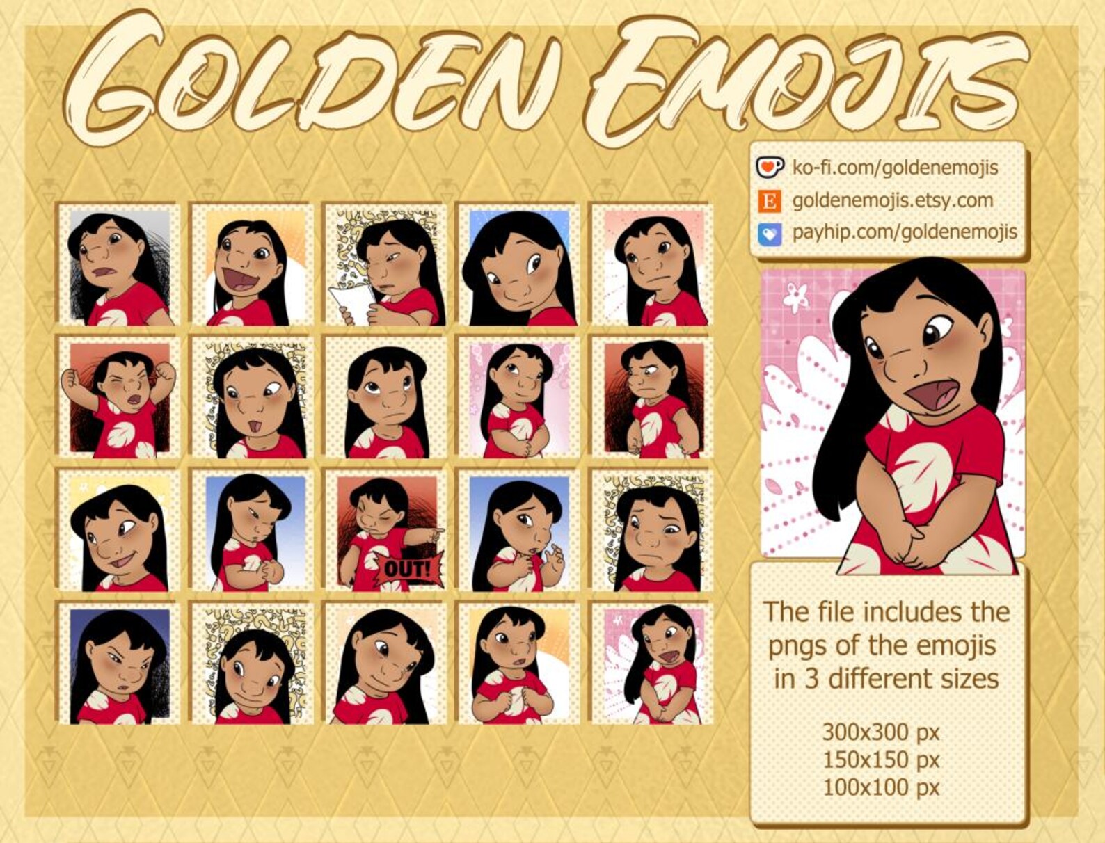 Lilo Emojis 02 | Stickers - Etsy