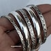 Sterling Silver Bangle Set, Textured Minimalist Boho Bangles - Etsy