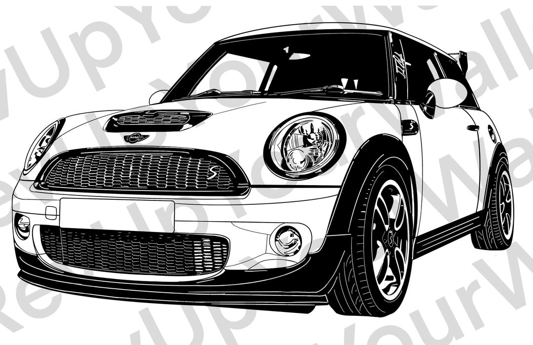Custom Car Line Art Portrait | Digital Car Illustration From Photo ...