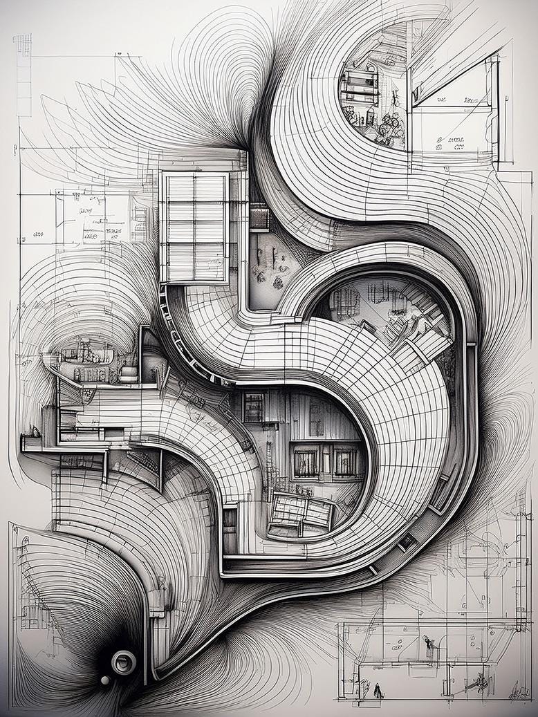 Printable Wall Art – Architectural Drawing | 300 DPI Digital Download ...