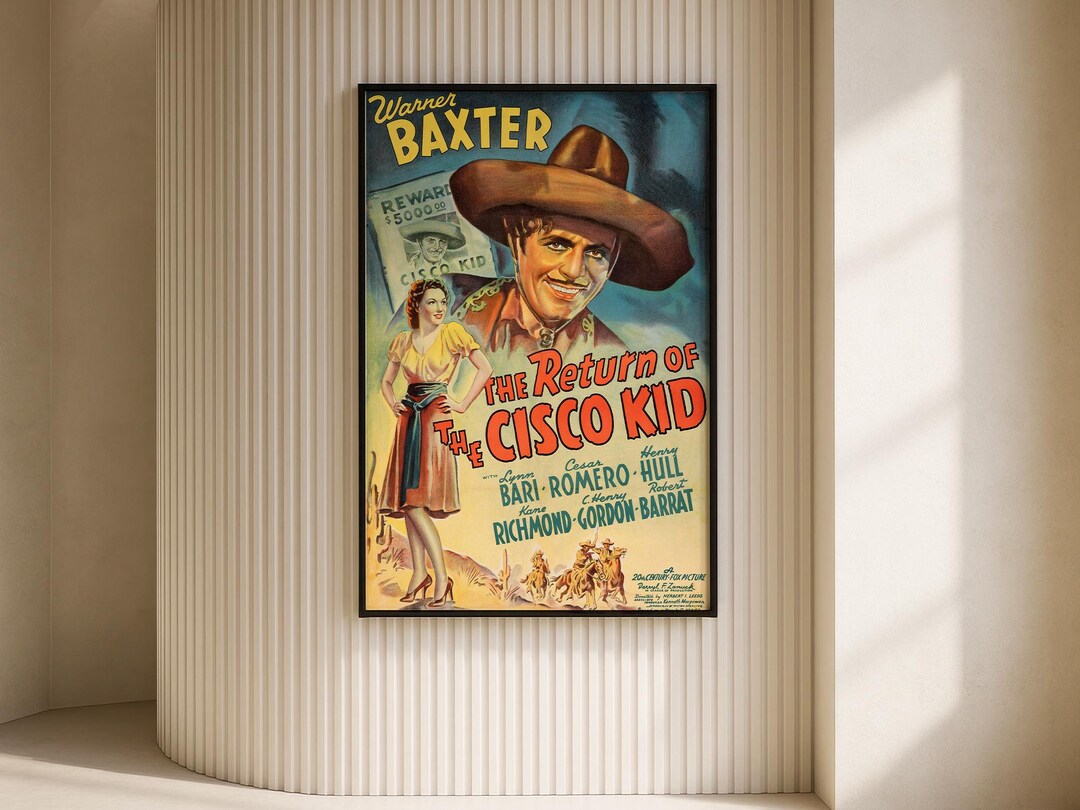 The Return of the Cisco Kid Movie Poster, Vintage Poster, Art Home ...