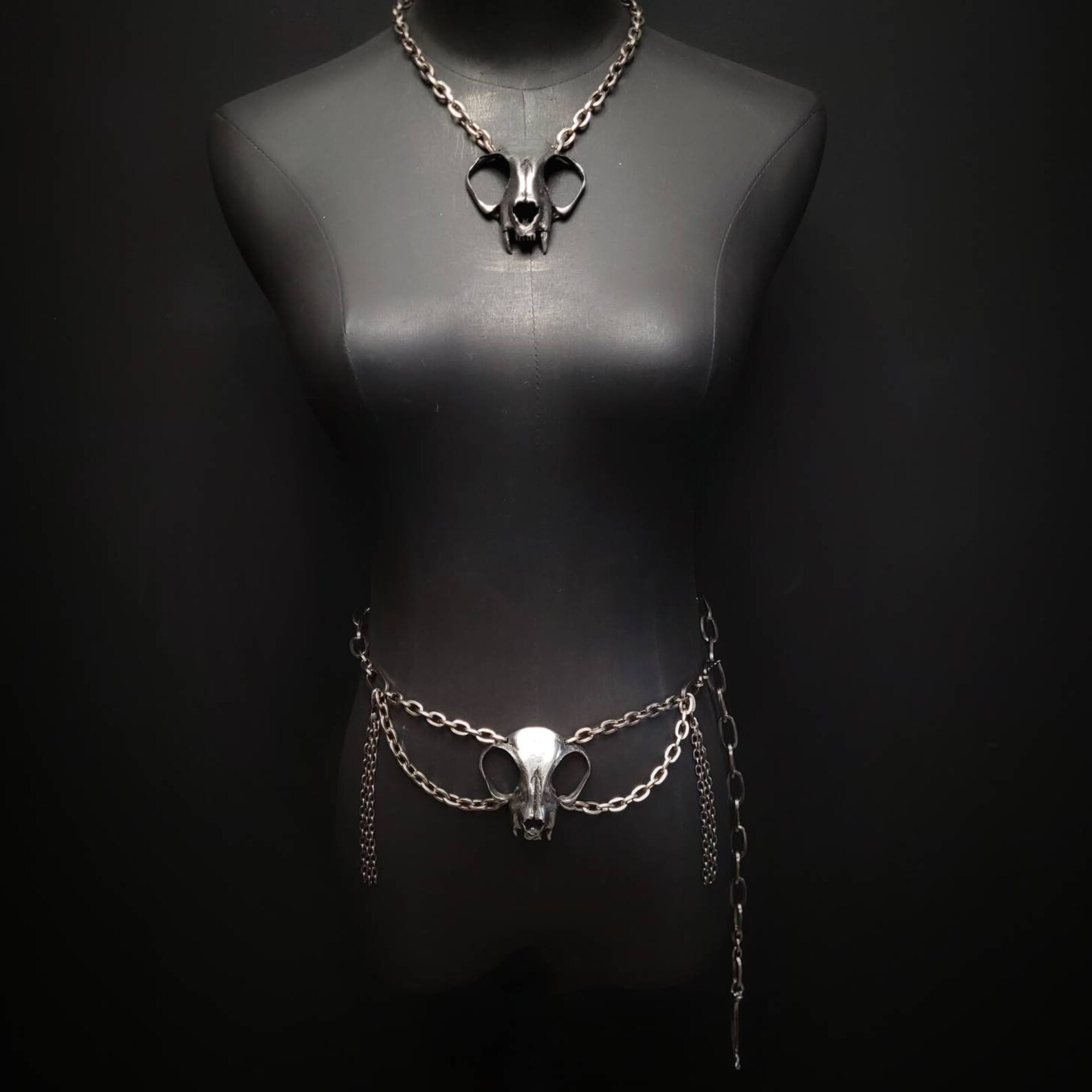 Cat Skull Chain Belt - Etsy