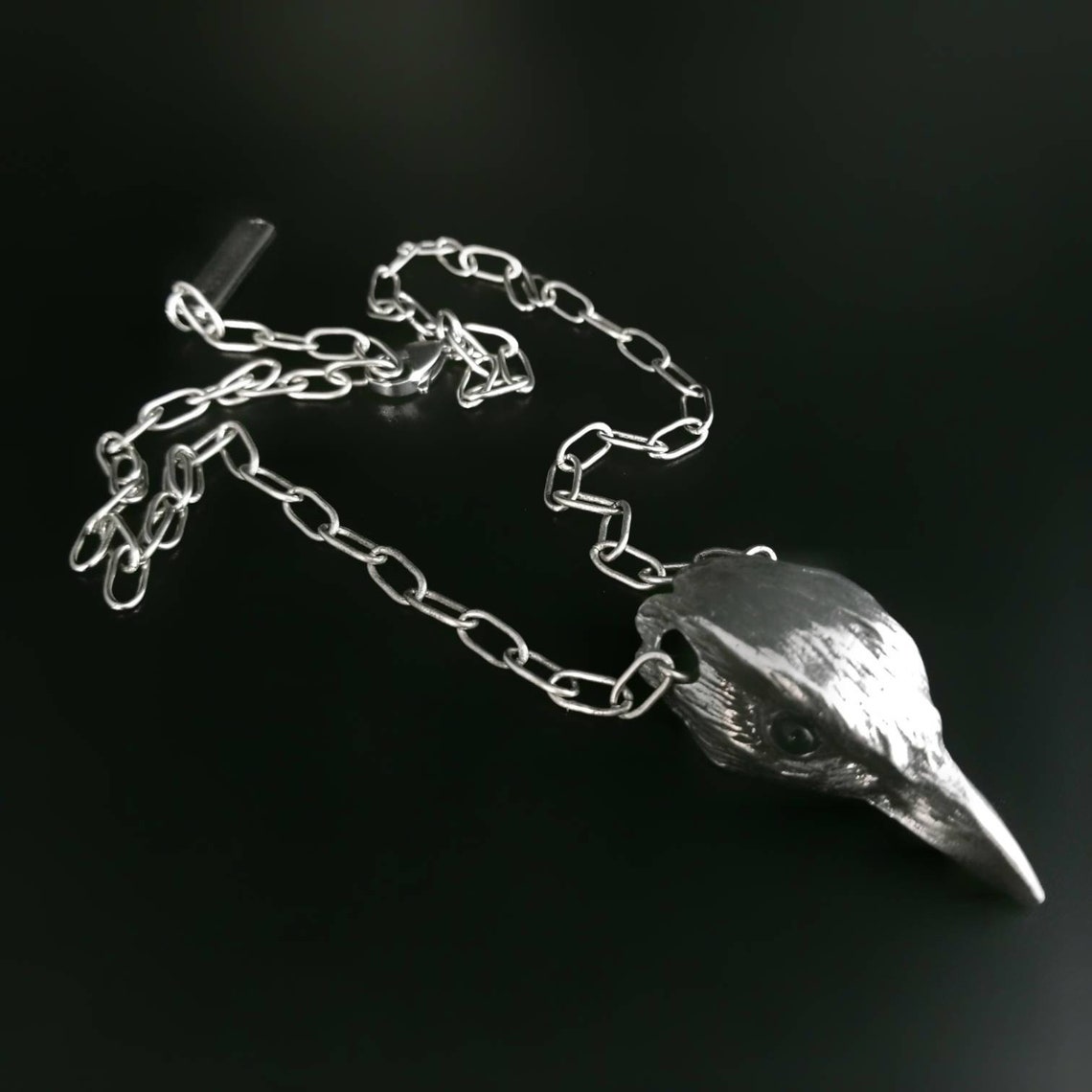 Crow necklace. Raven necklace. Bird necklace. Bird jewelry. | Etsy