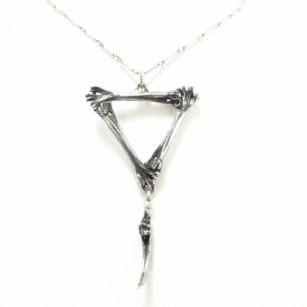 Bone Triangle With Owl Claw Necklace. Bones. DBN. Made to Order - Etsy