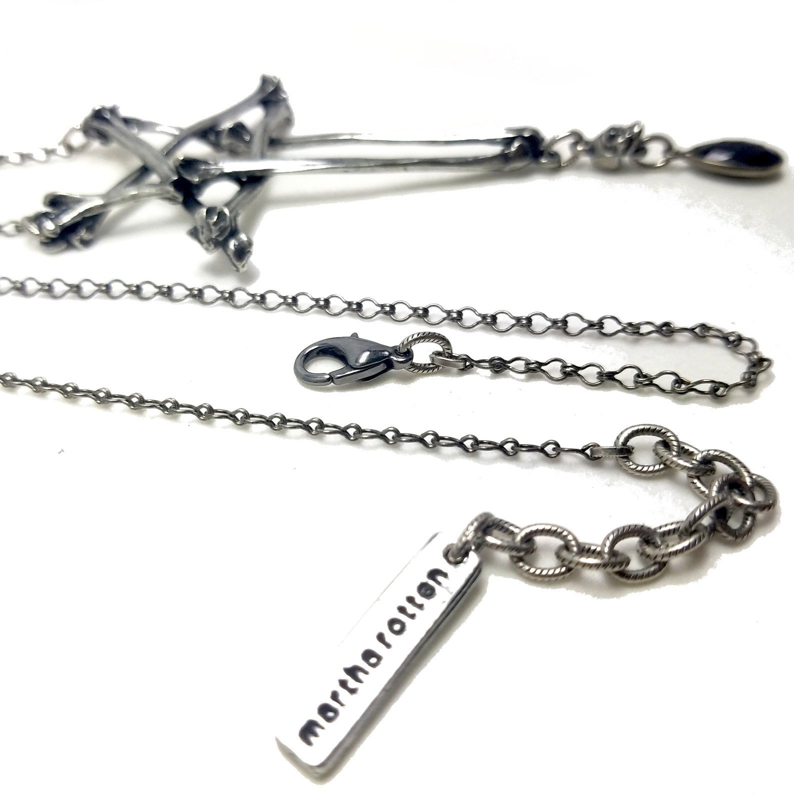 Dark Star Necklace. Bones. Skull. Pentagram. Chicken Bones. - Etsy