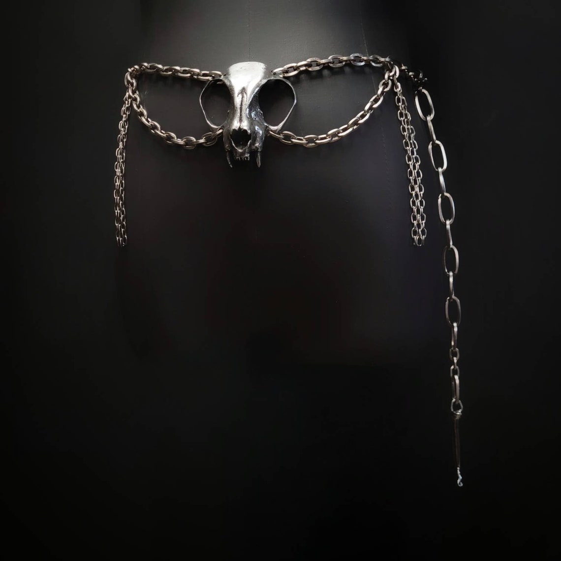 Cat Skull Chain Belt - Etsy