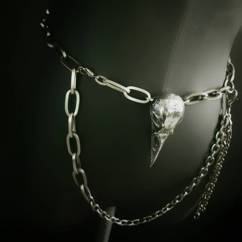 Crow Skull Belt. Chain Belt. Bird Skull. - Etsy