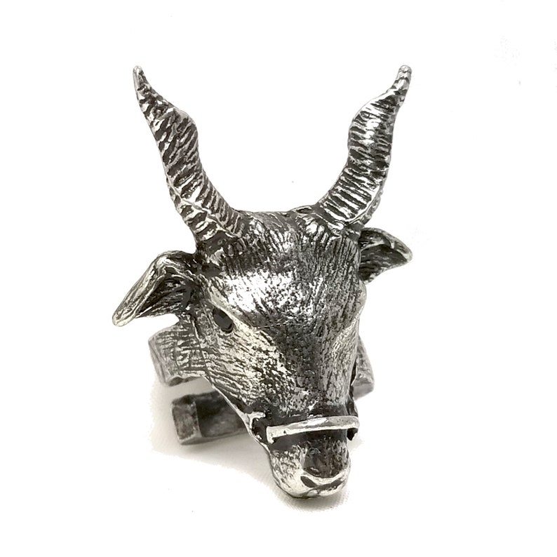 Goat Ring. Large Goat Ring. Goat. Dark Lord. Wiccan. Pagan. - Etsy