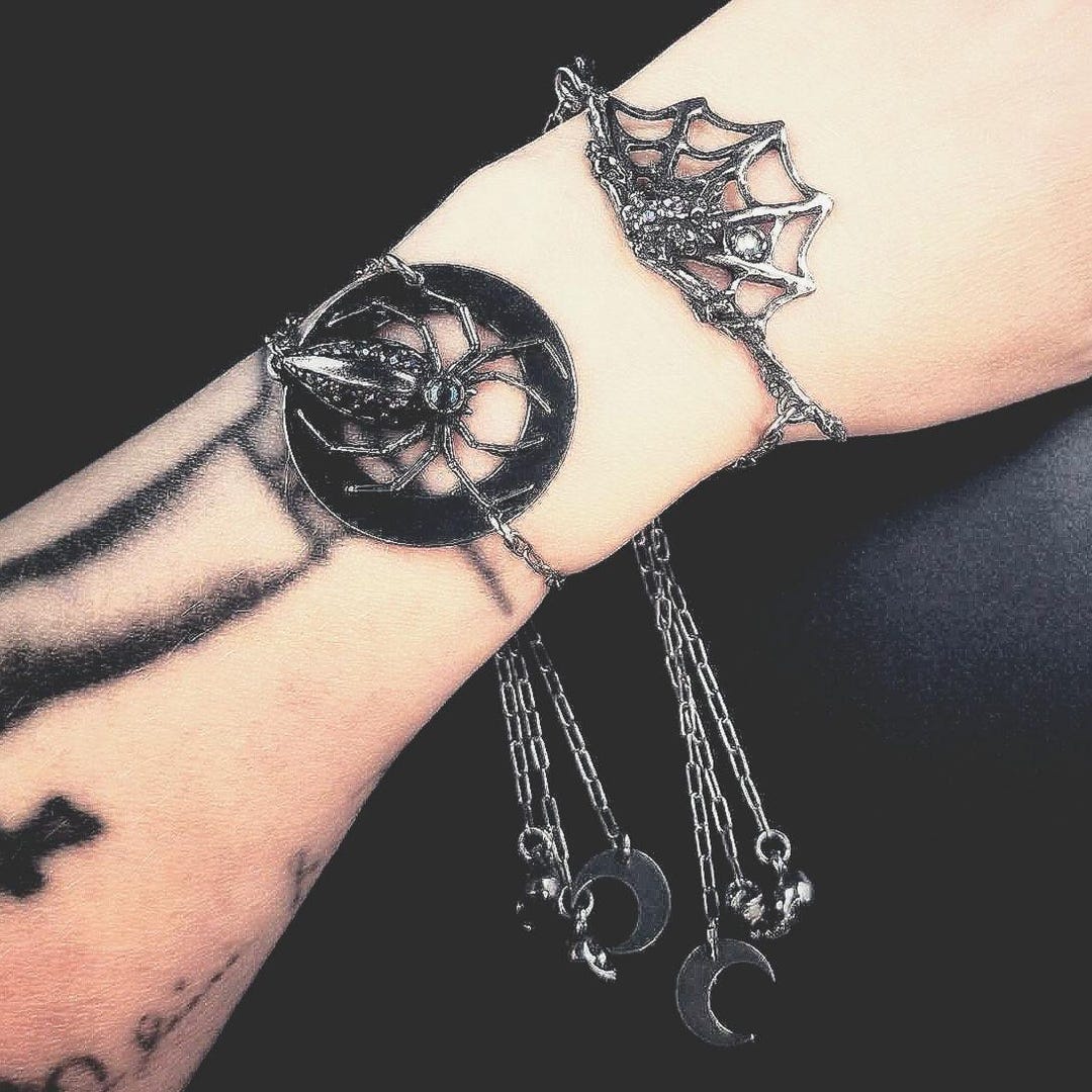 Spider and Dark Web Slider Adjustable Bracelets. Slider Bracelet ...