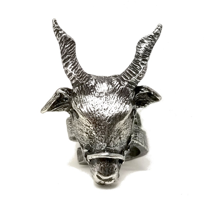 Goat Ring. Large Goat Ring. Goat. Dark Lord. Wiccan. Pagan. - Etsy
