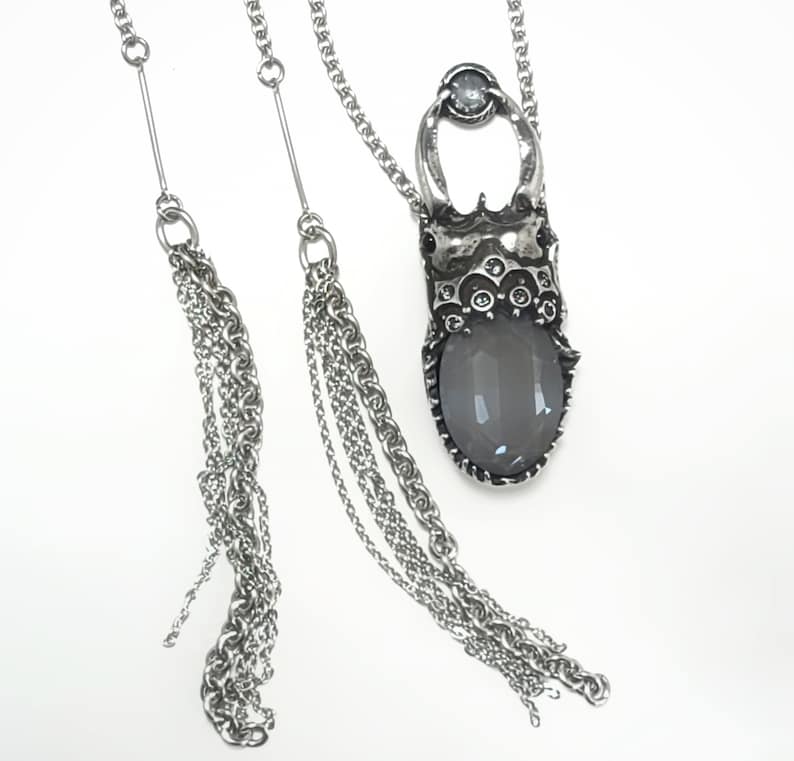 Stag Beetle Hybrid Lariat Necklace. Made to Order - Etsy