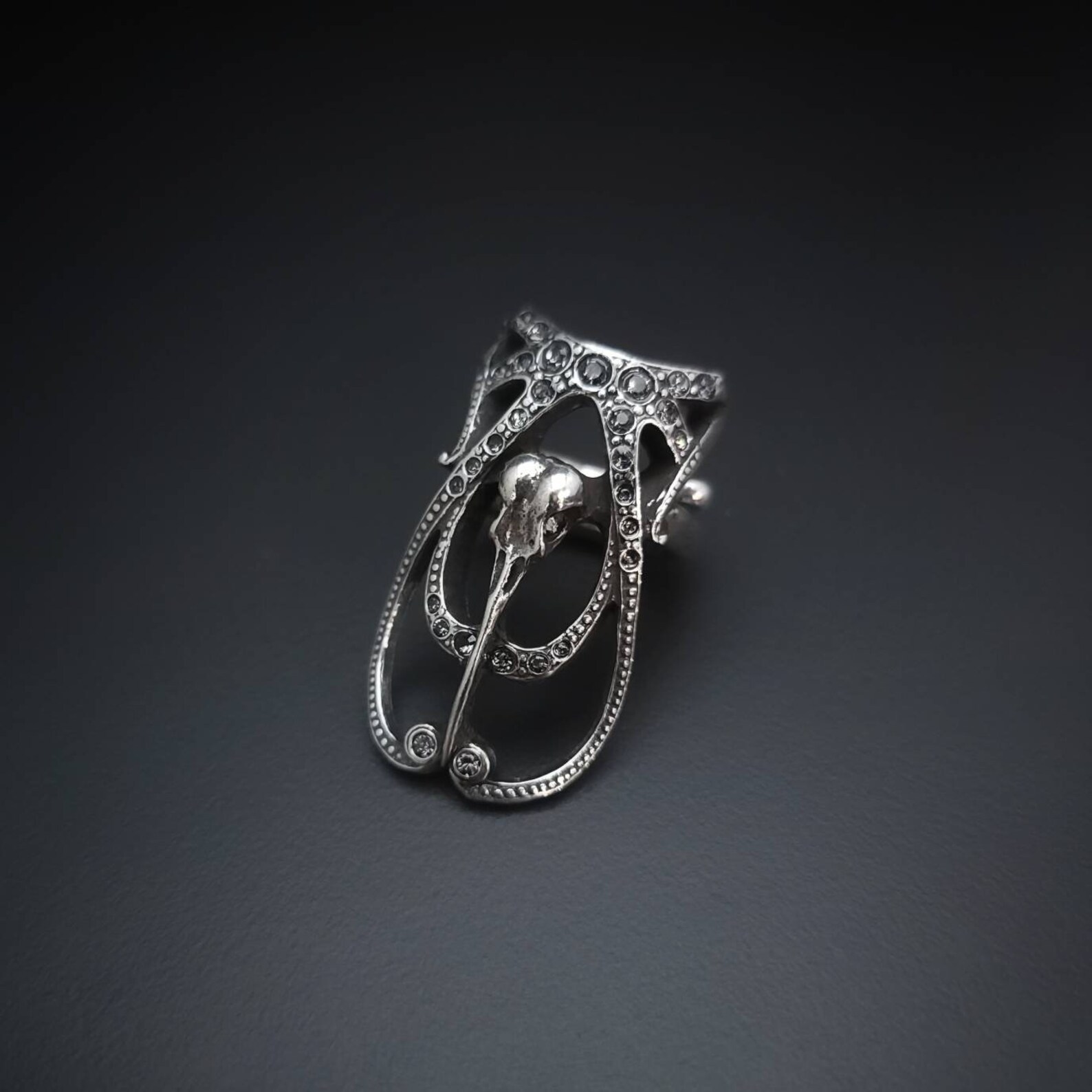 Nouveau Hummingbird Ring. Hummingbird Skull Ring.. Made to Order - Etsy