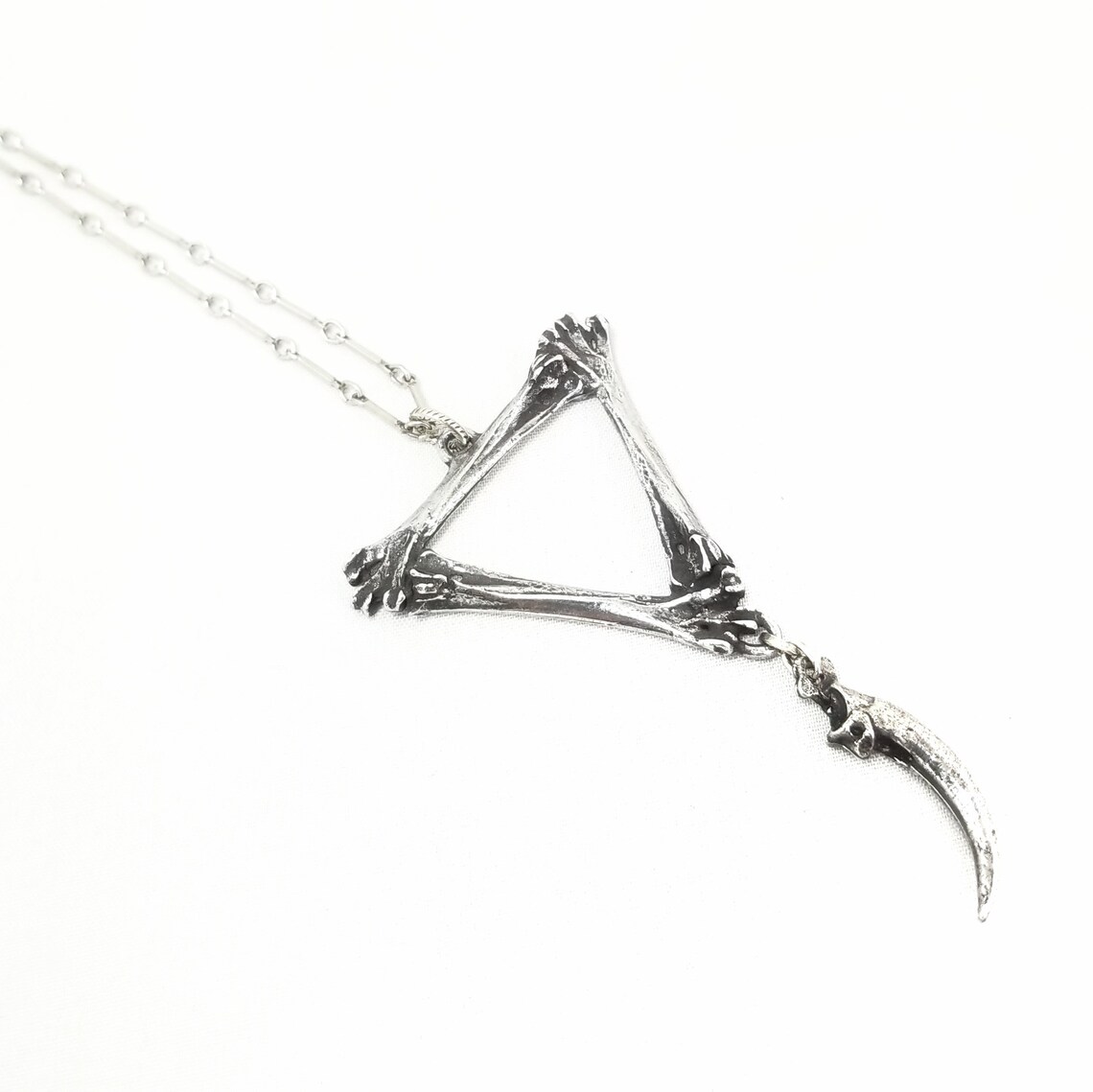 Bone Triangle With Owl Claw Necklace. Bones. DBN. Made to Order - Etsy