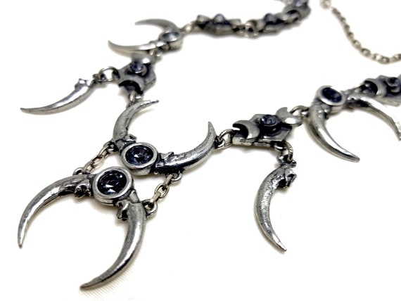 Tribal Owl Claw Necklace. Moon Claw Necklace. Barn Owl Claws. - Etsy