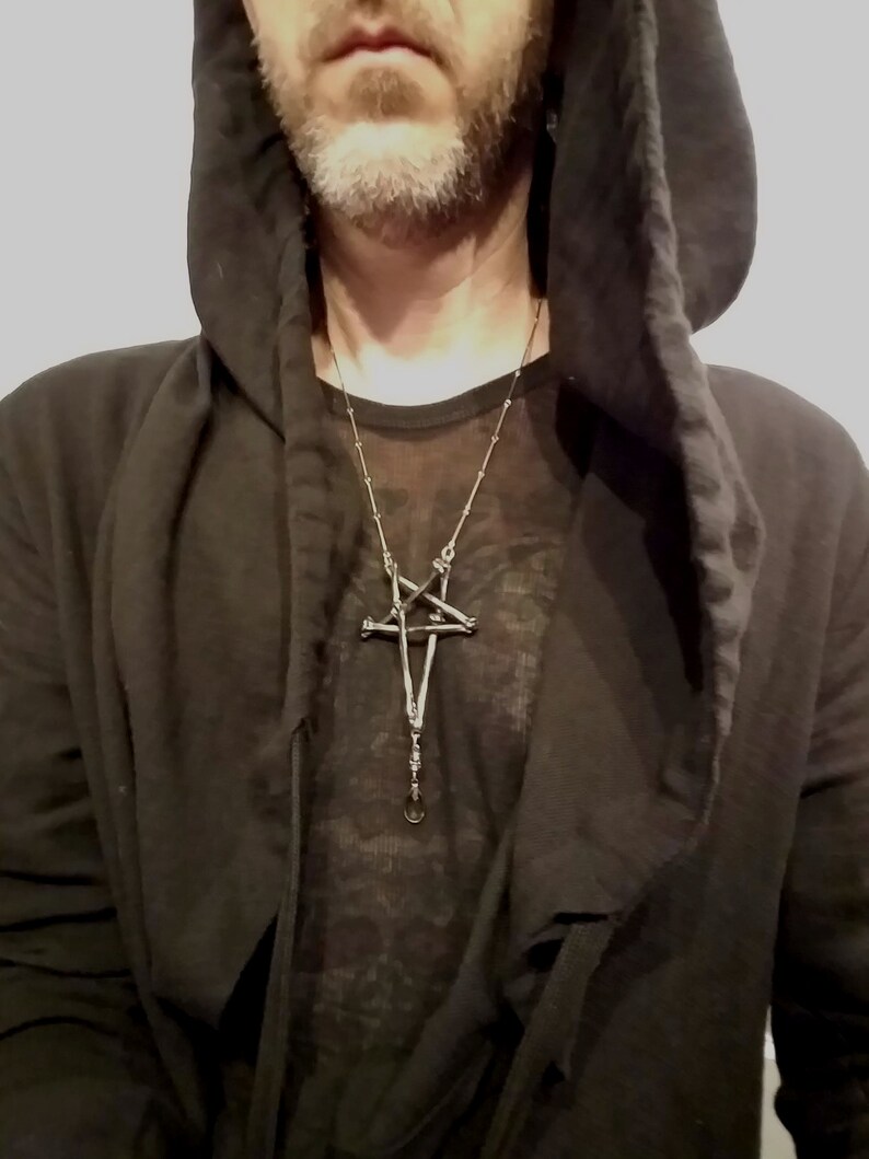 Dark Star Necklace. Bones. Skull. Pentagram. Chicken Bones. - Etsy