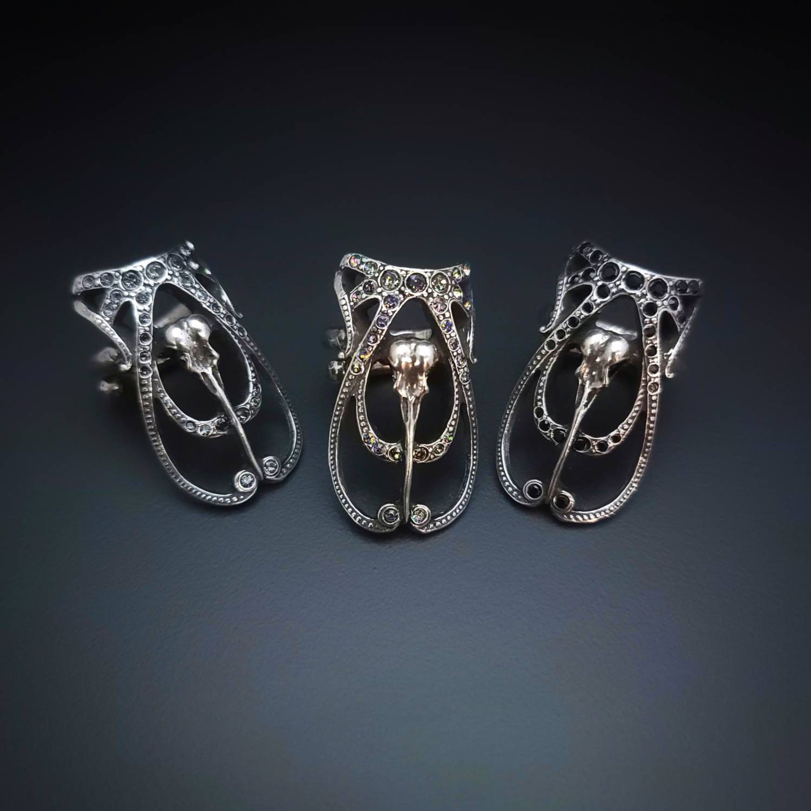 Nouveau Hummingbird Ring. Hummingbird Skull Ring.. Made to Order - Etsy