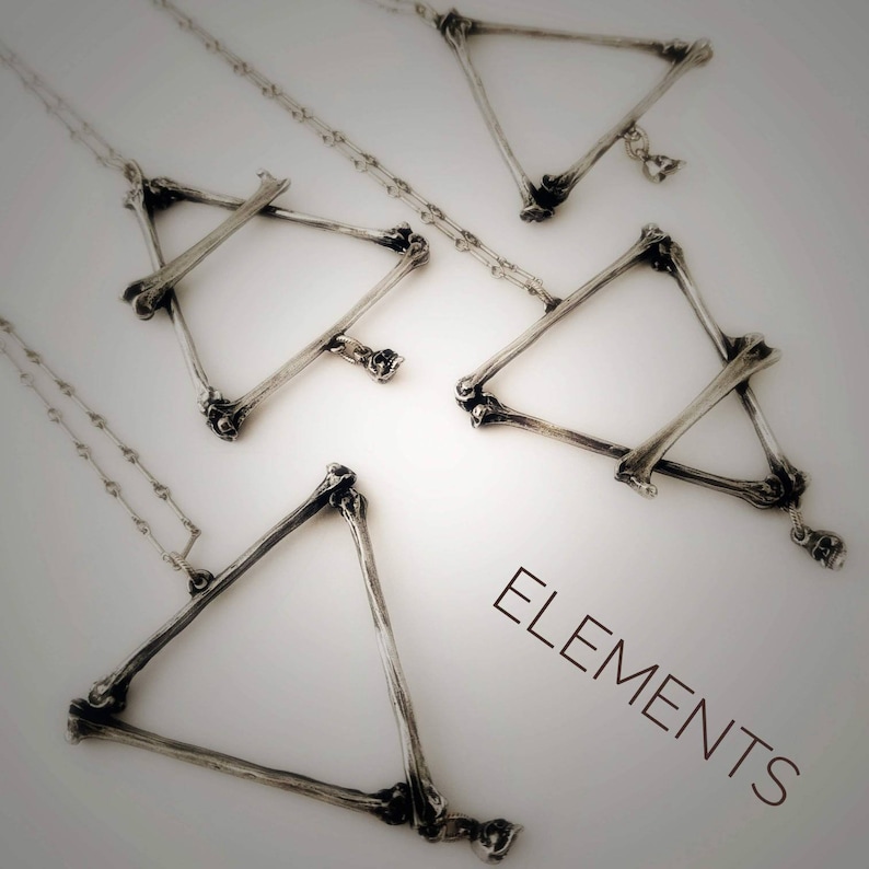 Element Symbol Necklace. Bone Jewelry. Triangle Necklace. | Etsy