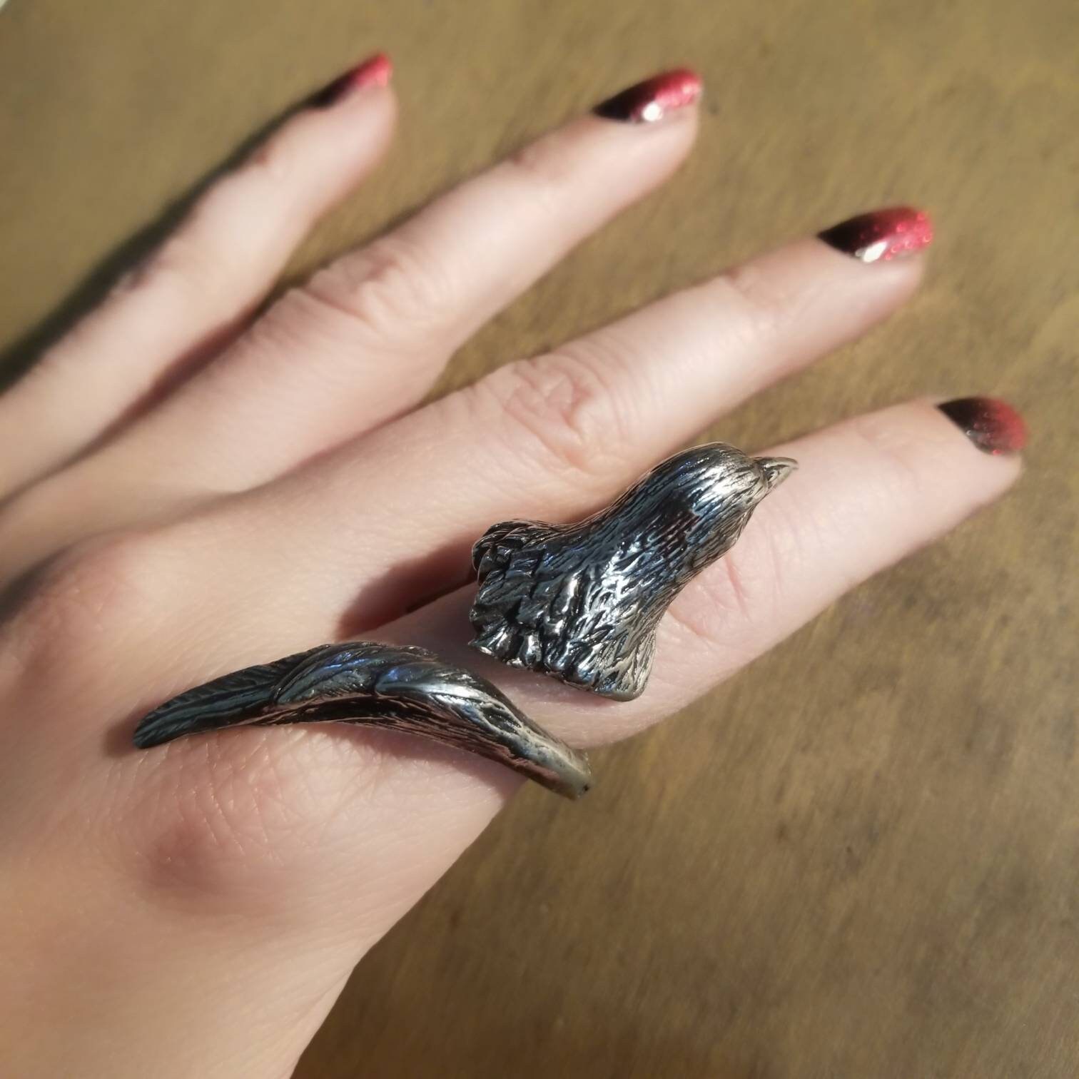 Bird Wrap Ring. Crow Ring. Raven Ring. Bird Ring | Etsy
