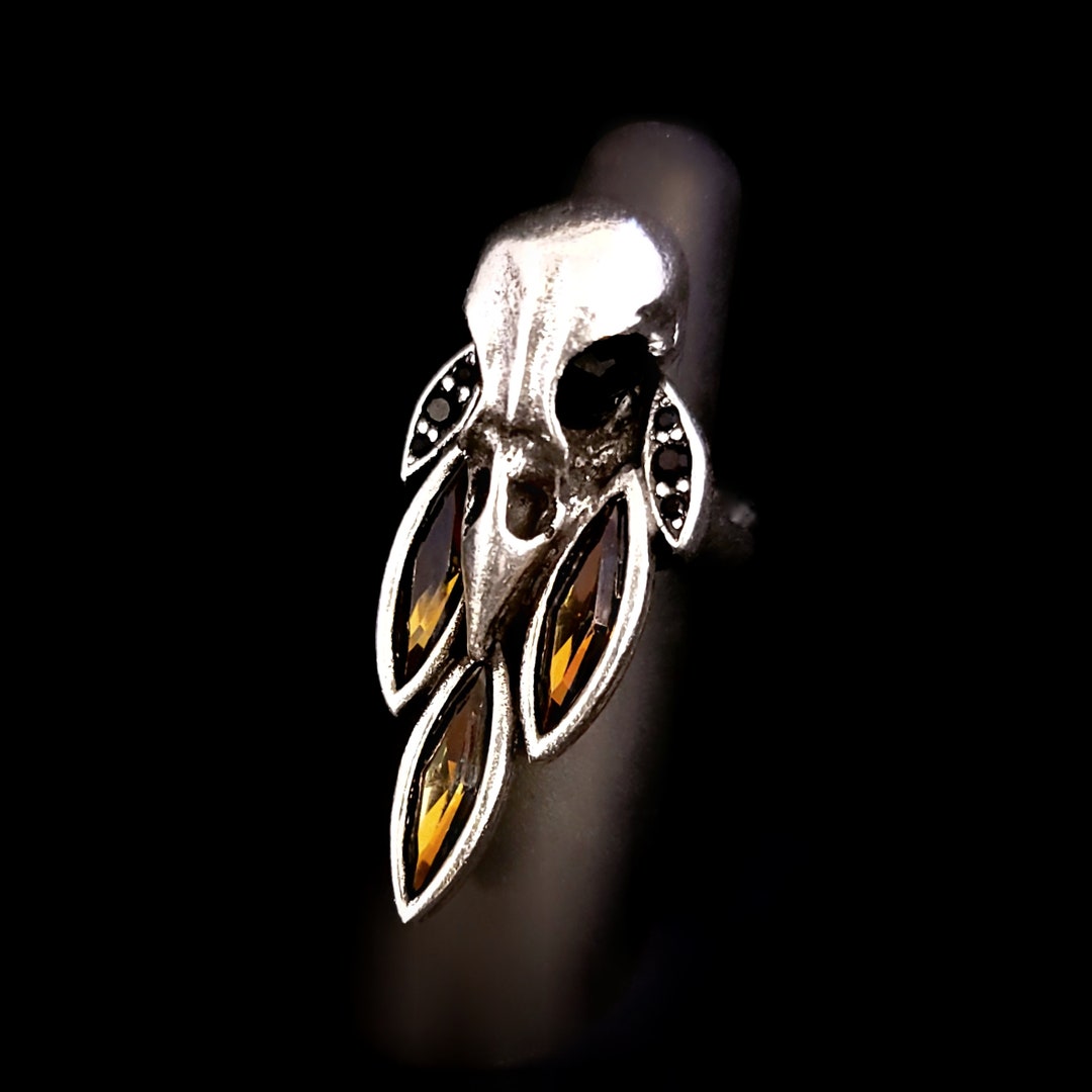 Bird Skull Cocktail Ring. Sparrow Skull Ring.. Made to Order - Etsy