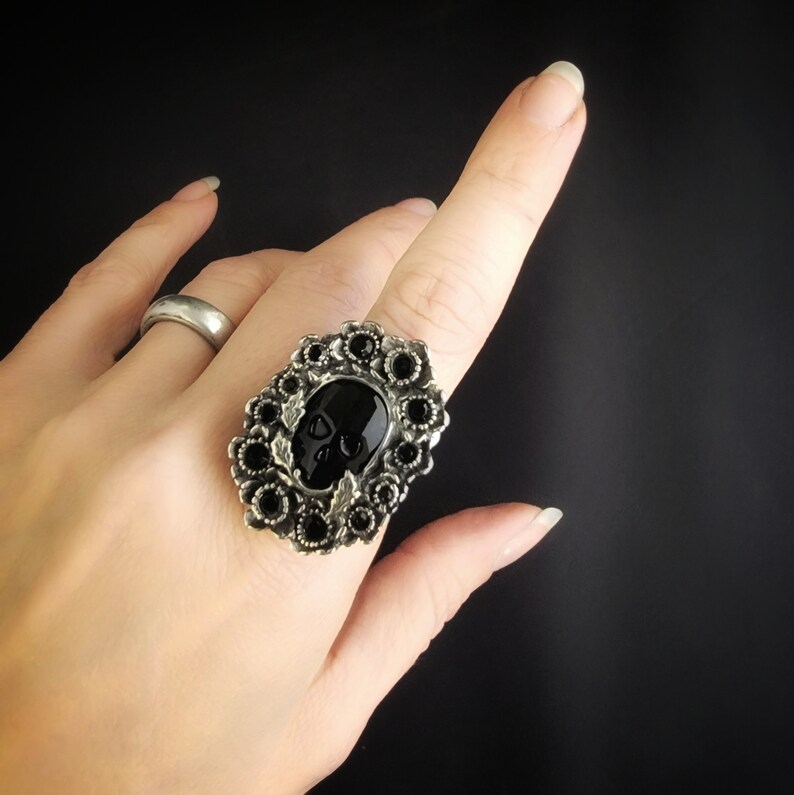 Crystal Skull Ring - Etsy