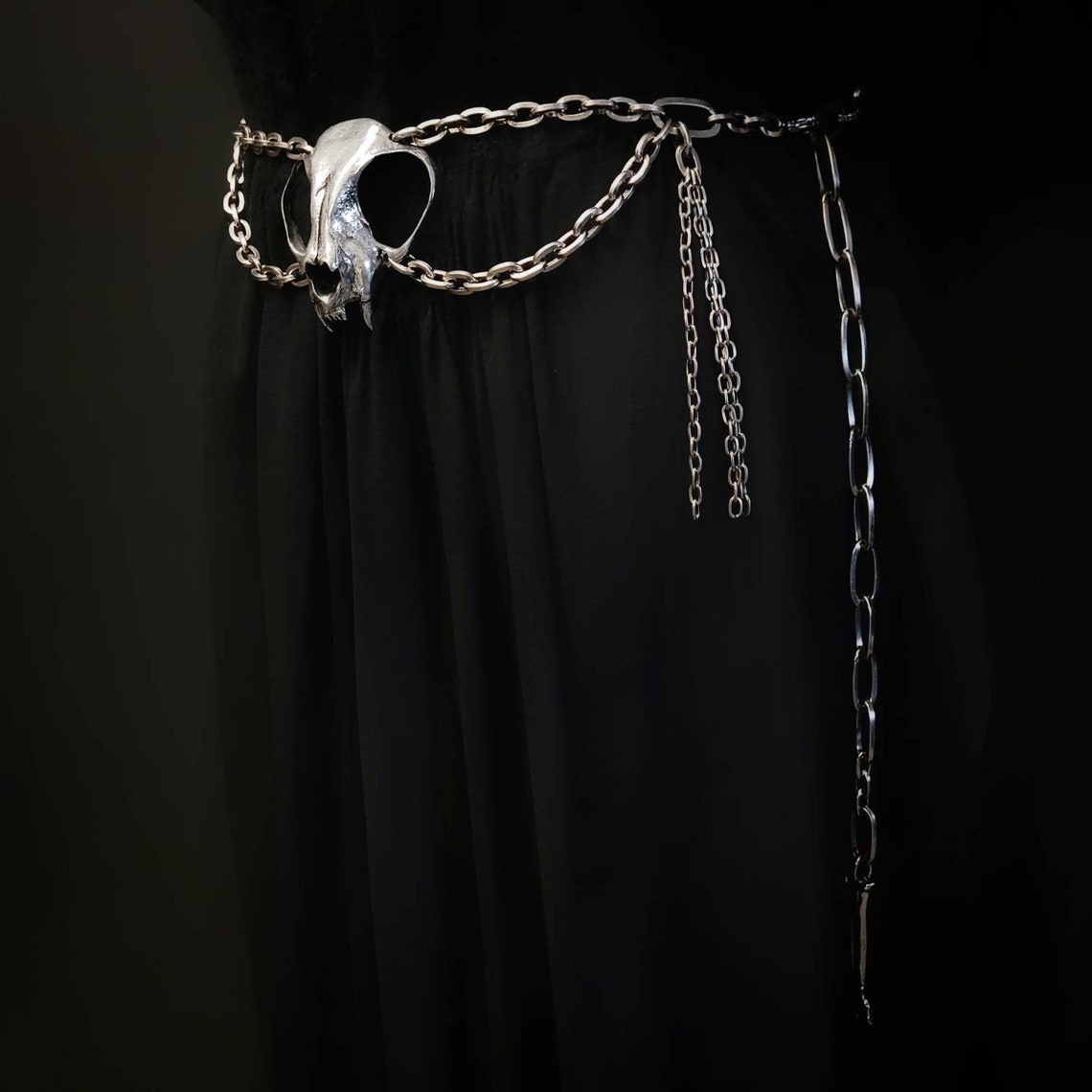 Cat Skull Chain Belt - Etsy