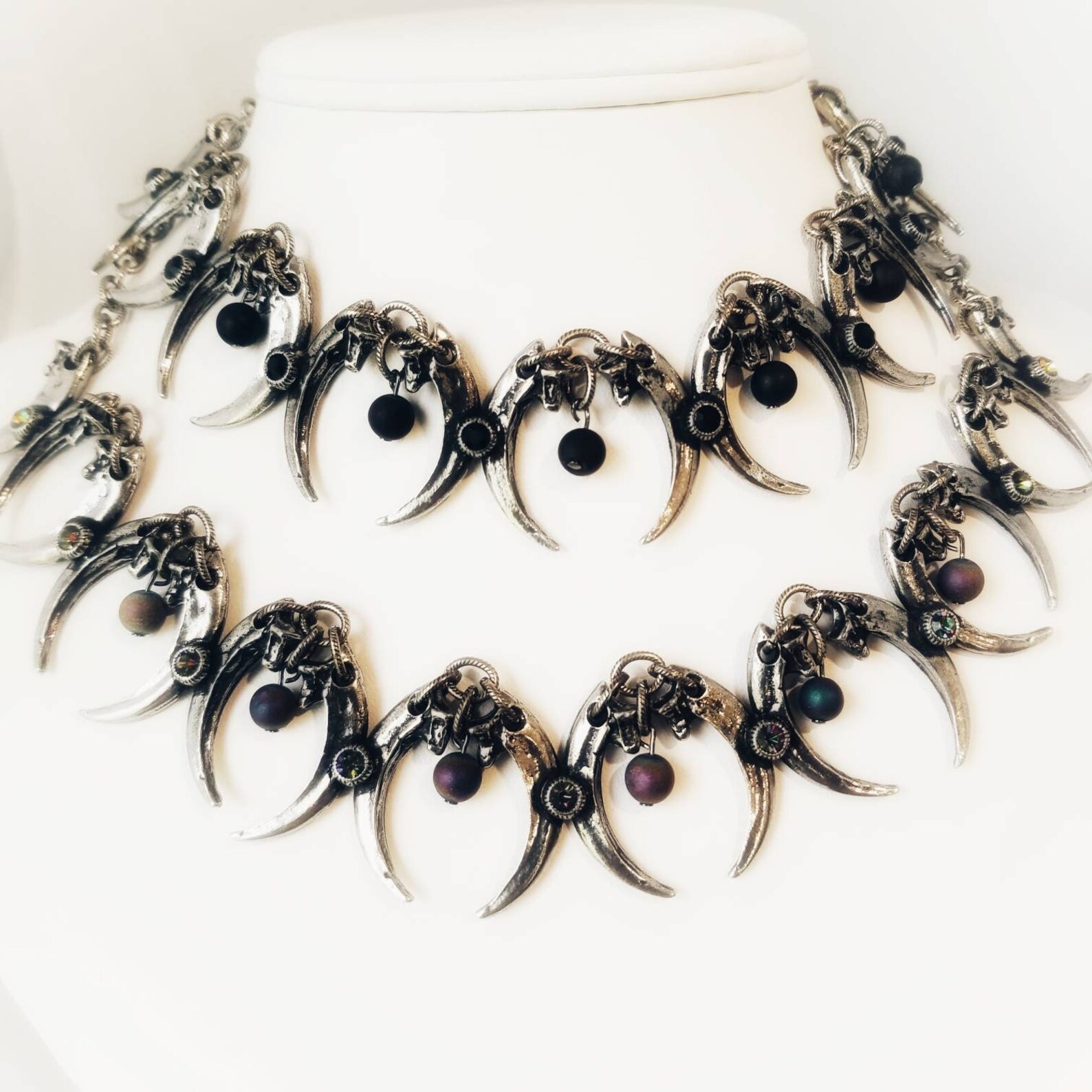 Raven Collar. Raven Claw Necklace. Drusy Beads. Bird Claws. - Etsy