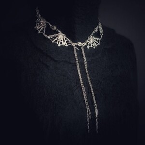 Dark Web Collar. Spiderweb Necklace. Spiderweb Collar. Spiderweb ...
