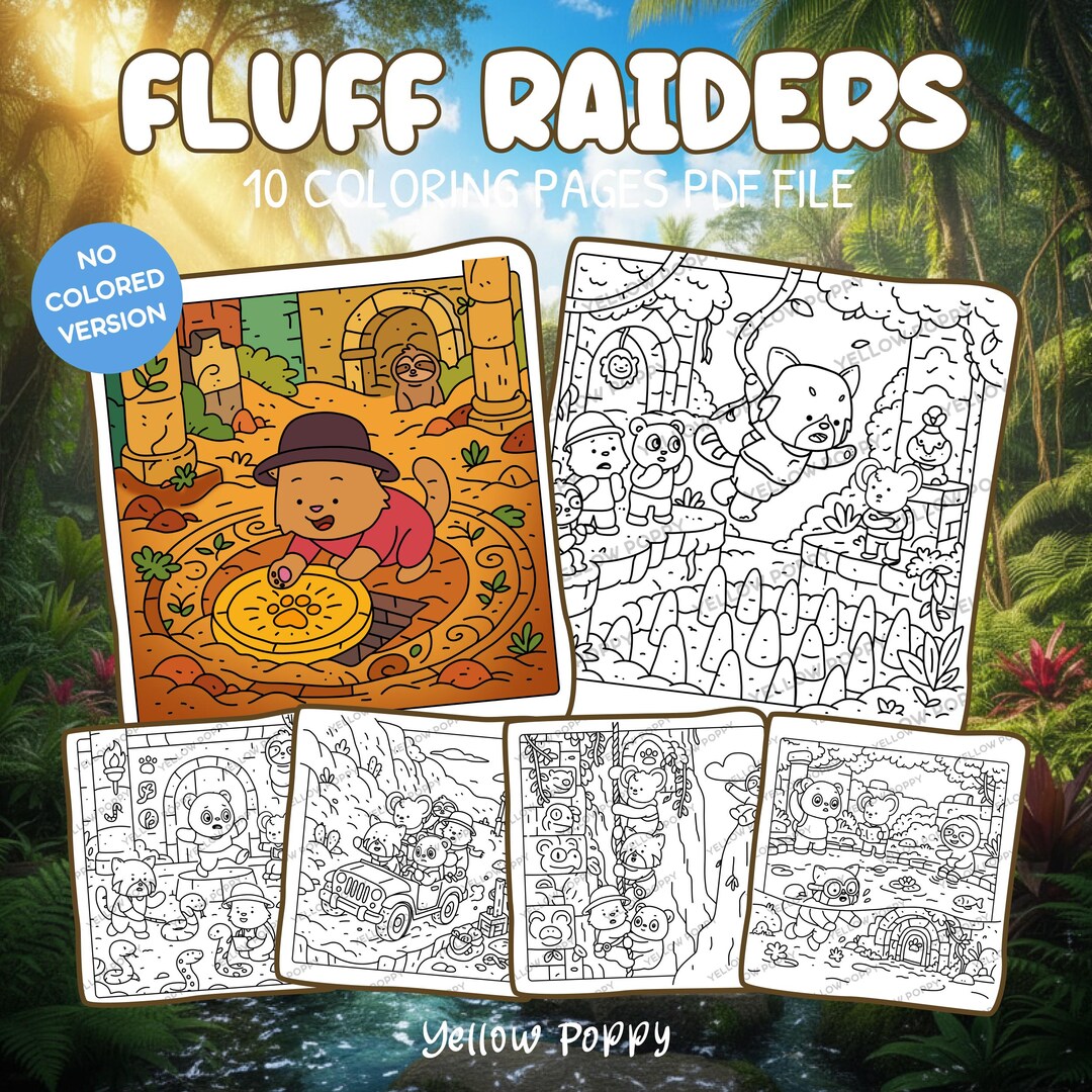Fluff Raiders Coloring Pages | Cute Animal Adventure | Cozy Fantasy ...