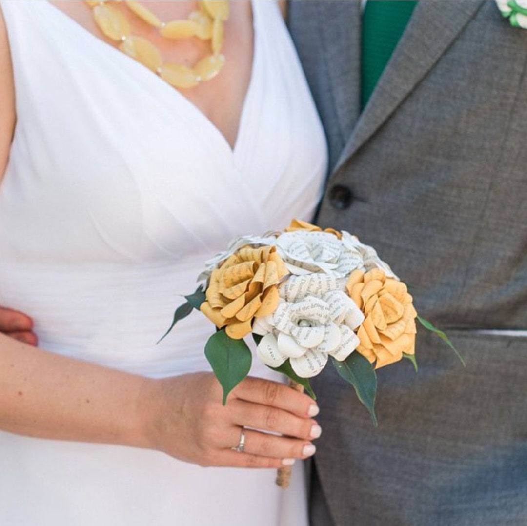 Book Bouquet Wedding,book Flowers, Paper Flower Bouquet, Paper Bouquet ...