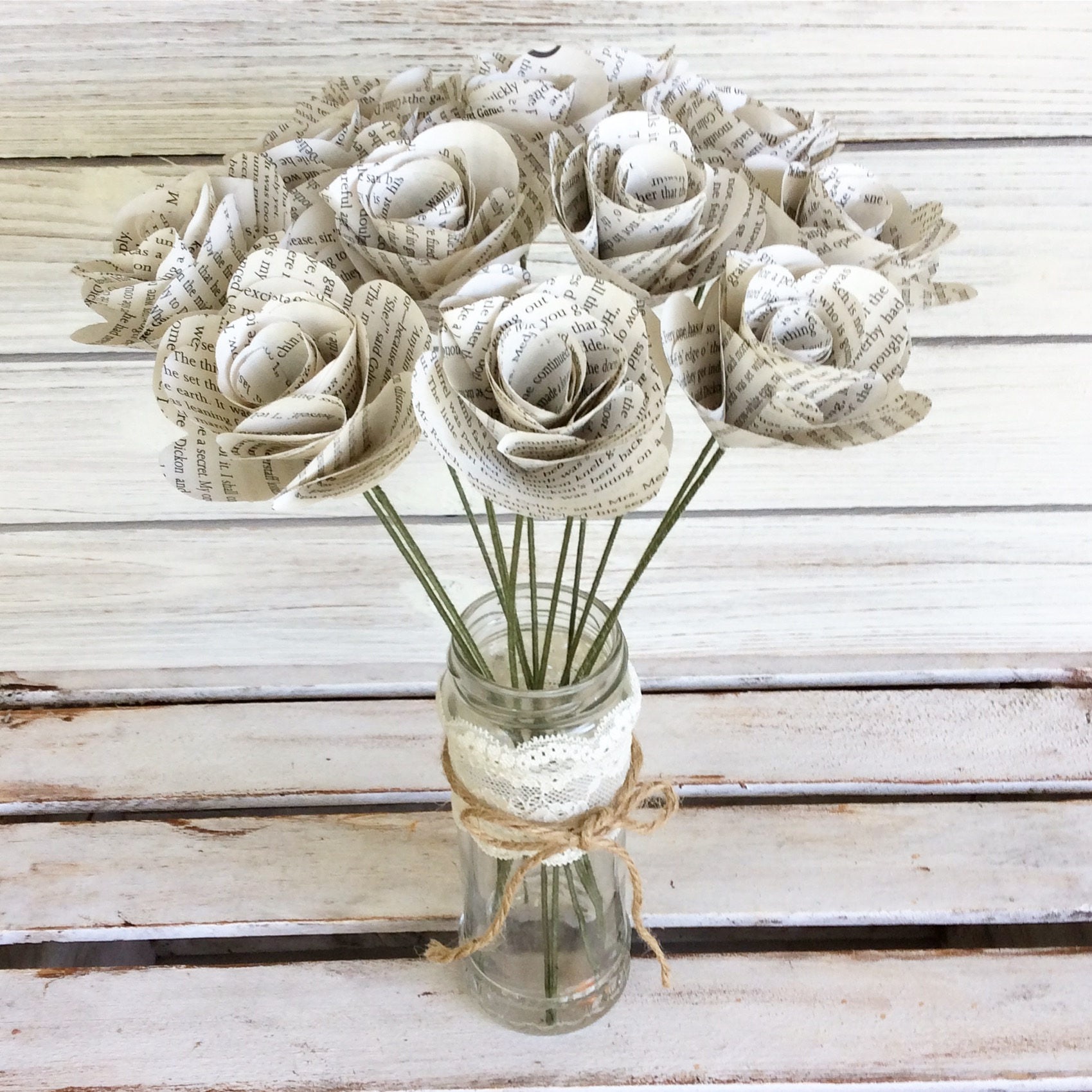 Livre de 12 livre Page fleurs fleurs en papier fleurs Roses | Etsy