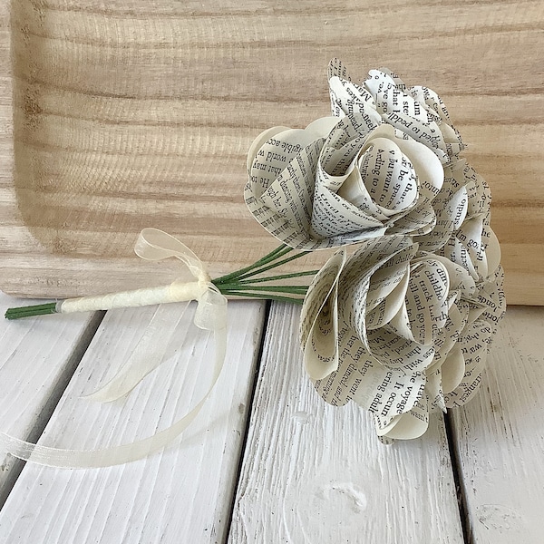 Book Page Bouquet - Etsy