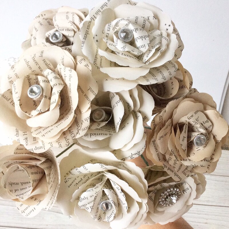 Book Page Flowers - Etsy